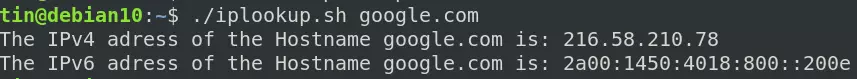 Чӣ тавр ман метавонам номи мизбонро ба суроғаи IP дар скрипти Bash ҳал кунам? 8580_5