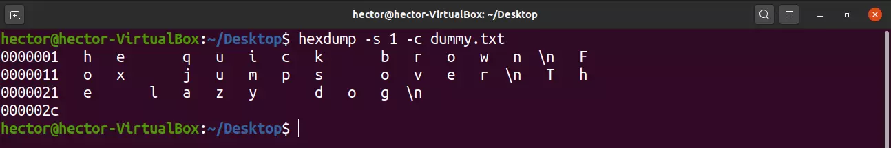 Giunsa Paggamit ang hexdump Command sa Linux? 8582_11