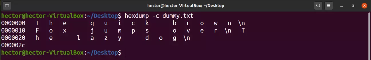 Ինչպե՞ս օգտագործել hexdump հրամանը Linux-ում: 8582_3