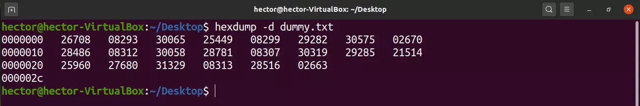 Hur man använder hexdump Command i Linux? 8582_5