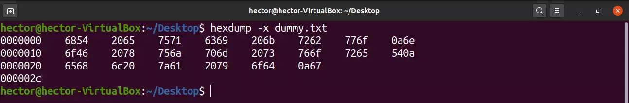 Giunsa Paggamit ang hexdump Command sa Linux? 8582_7