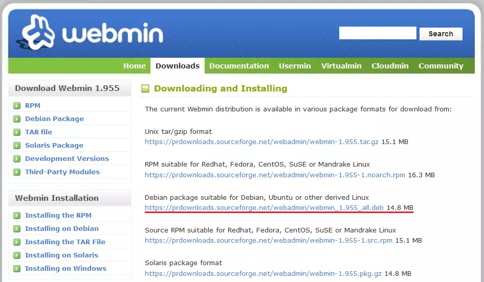 Kako instalirati Webmin na Debian 8591_1
