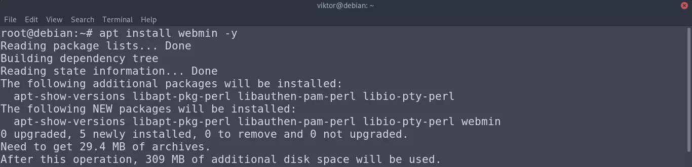 Yuav ua li cas rau nruab Webmin ntawm Debian 8591_7