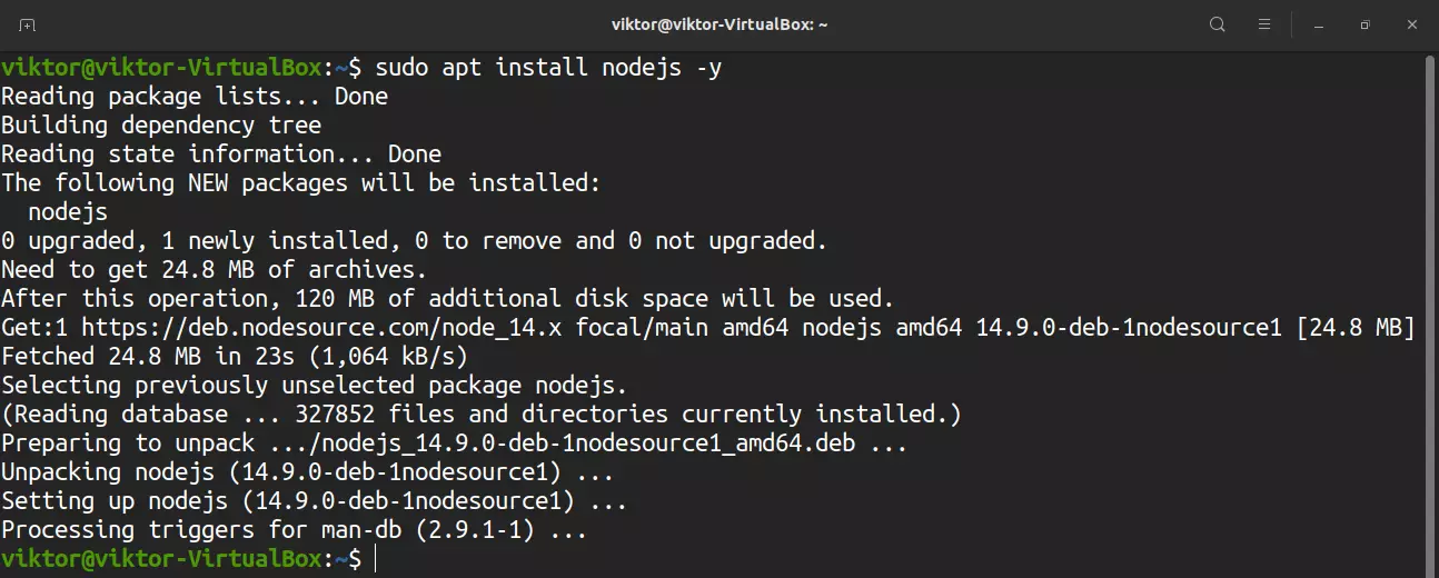 Node.js-ро дар Ubuntu 20.04 насб ва истифода баред 8593_5
