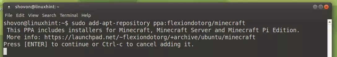 ઉબુન્ટુ 18.04 LTS પર Minecraft ગેમ કેવી રીતે ઇન્સ્ટોલ કરવી 8617_26