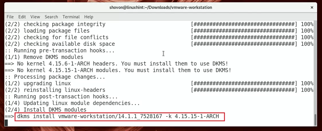 Cum se instalează VMware Workstation Pro 14 pe Arch Linux 8619_31