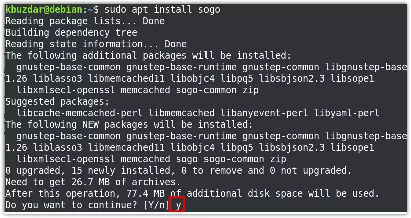วิธีการติดตั้ง SOGo Groupware บน Debian 10 8637_3