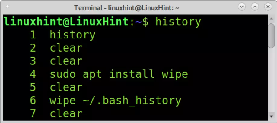 Izbrišite istoriju bez traga u Linuxu 8653_8