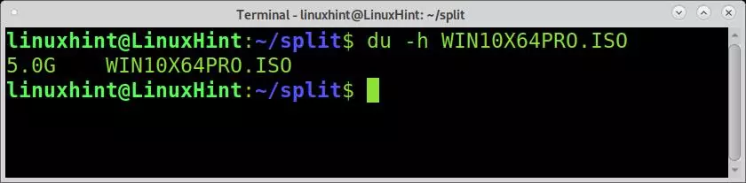 ฉันจะแยกไฟล์ออกเป็นส่วน ๆ ใน Linux . ได้อย่างไร 8655_1