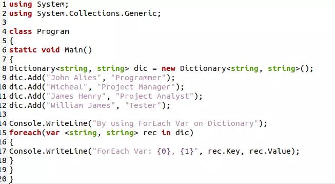 C# ForEach Dictionary 8720_5