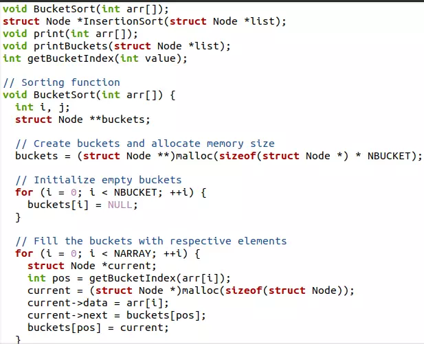 Classificação de bucket C++ 8741_2