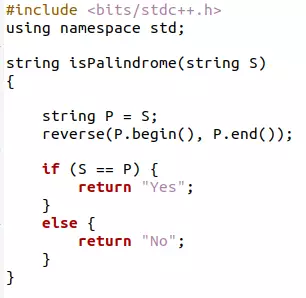 ກວດເບິ່ງ palindrome C ++ 8746_1