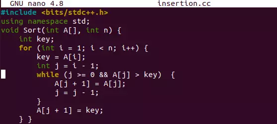 Insertion Sort ໃນ C++ 8755_2