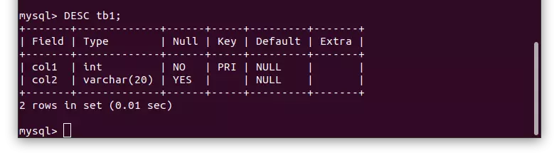 Zelfstudie over MySQL-opdrachten 8812_7