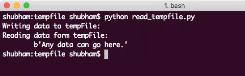 Python ອ່ານຈາກໄຟລ໌ຊົ່ວຄາວ