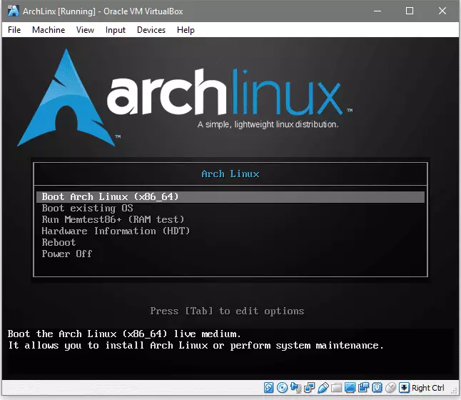 ติดตั้ง Arch Linux ใน VirtualBox 8852_3