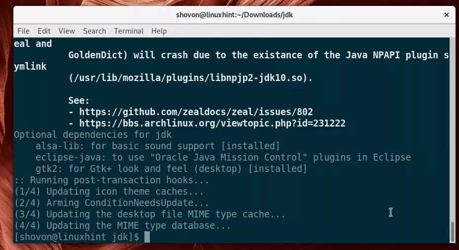 Faka i-Oracle JDK 10 ku-Arch Linux 8857_12