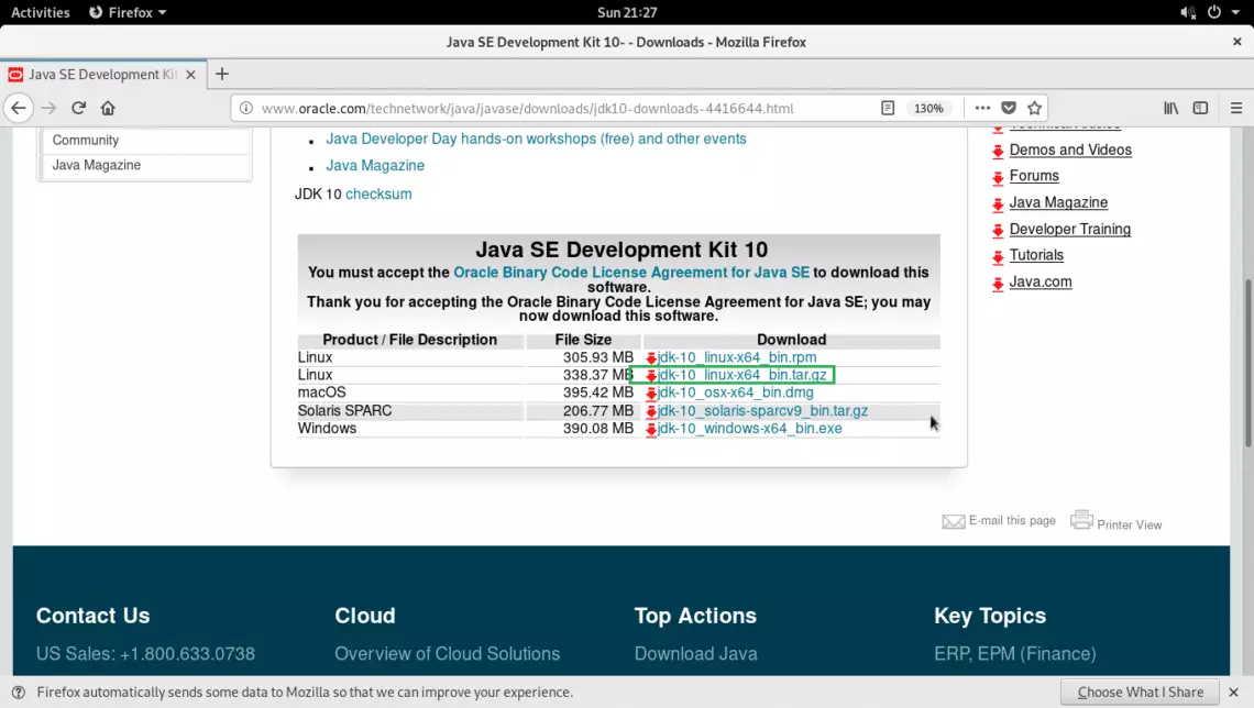 Instaloni Oracle JDK 10 në Arch Linux 8857_17