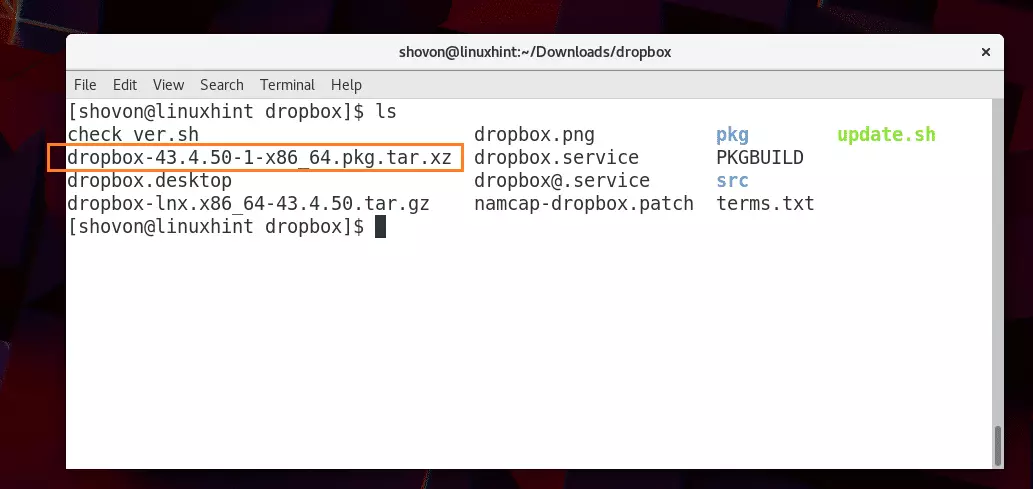 Otu esi etinye DropBox na Arch Linux 8862_15