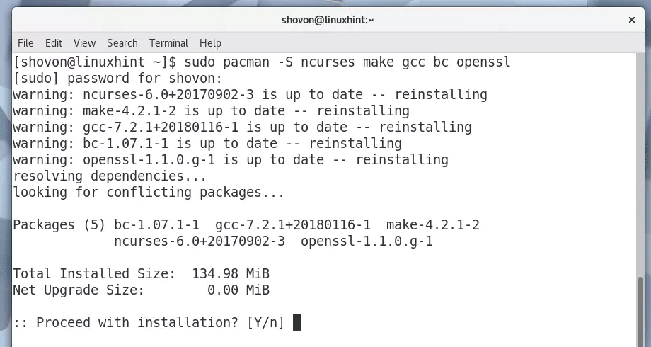 Pag-upgrade sa Kernel sa Arch Linux 8863_20