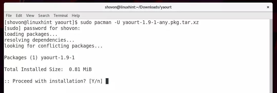 Instaloni Yaourt në Arch Linux 8865_26