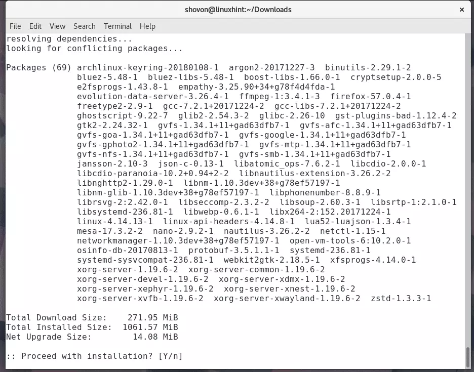 Yang'anani ndi Patch Specter ndi Meltdown pa Arch Linux 8867_13