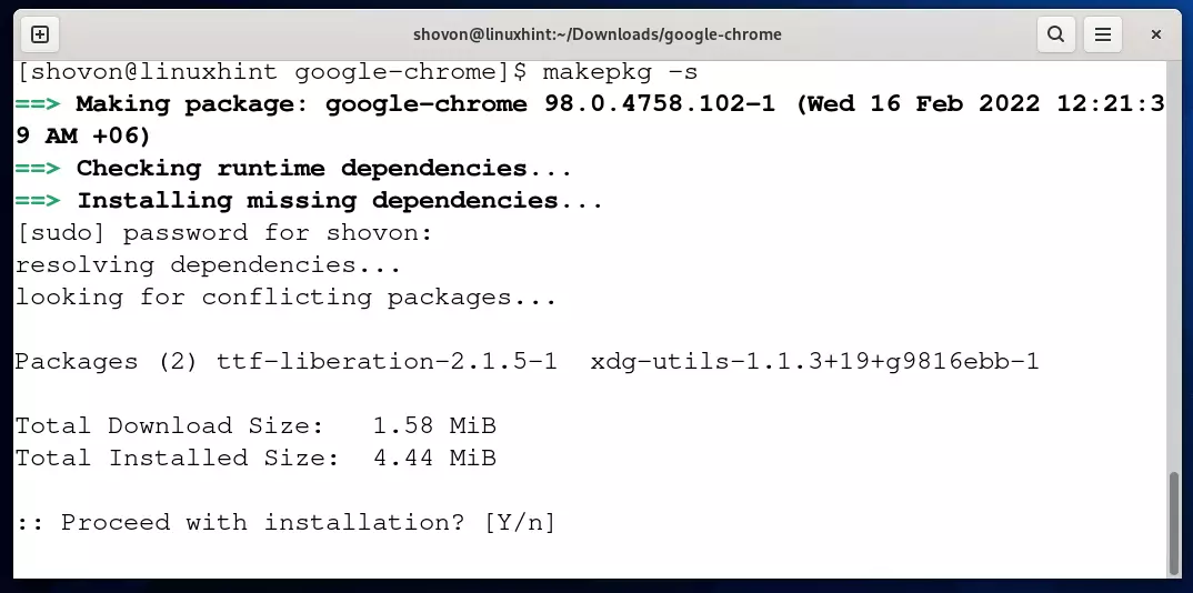 Arch Linuxలో Google Chromeను ఇన్స్టాల్ చేయండి 8870_15