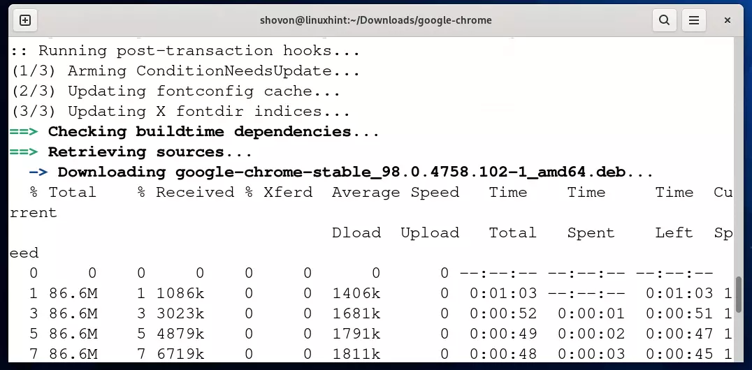 Google Chrome li ser Arch Linux saz bikin 8870_17