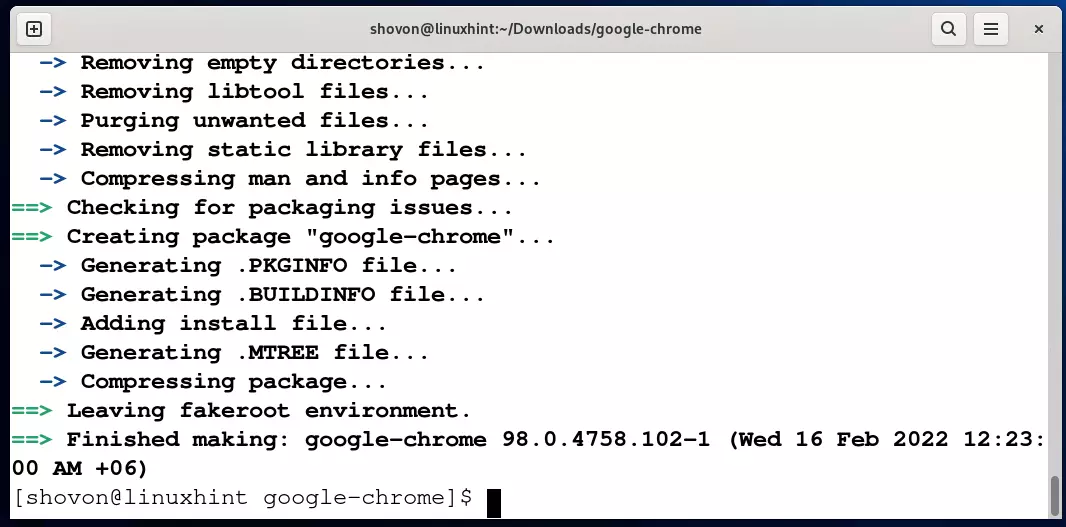 Google Chrome li ser Arch Linux saz bikin 8870_19