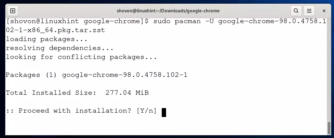 Suiteáil Google Chrome ar Arch Linux 8870_22