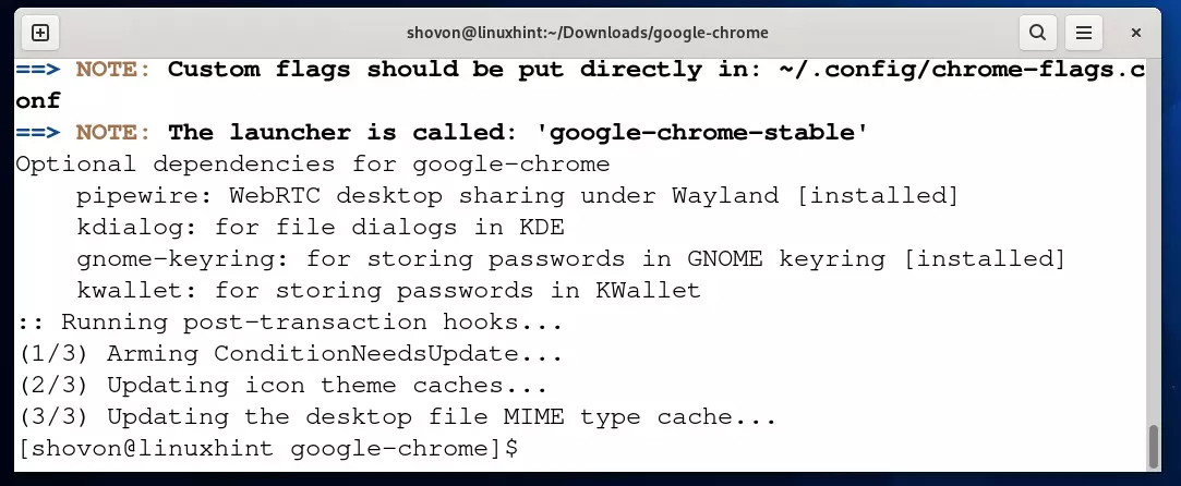 Installa Google Chrome su Arch Linux 8870_23