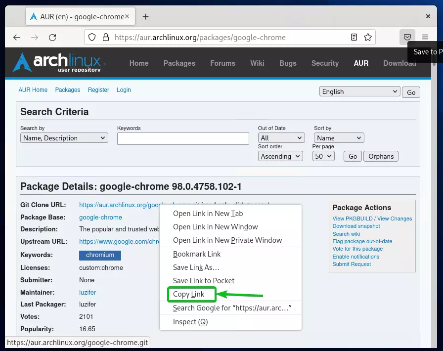 Google Chrome li ser Arch Linux saz bikin 8870_7