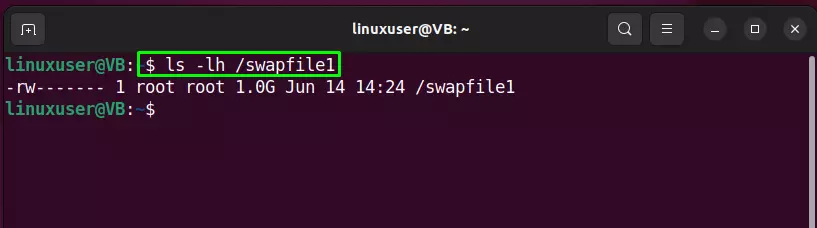 Как да добавите пространство за размяна на Ubuntu 22.04 88_7