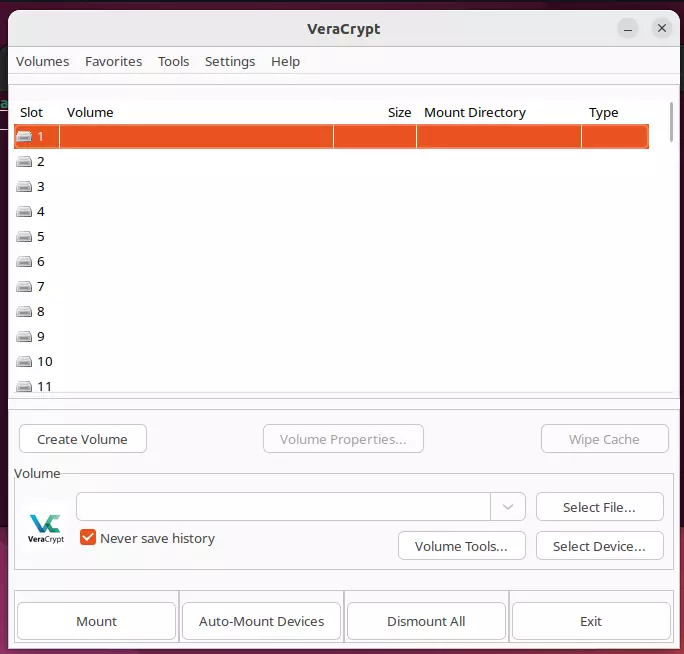 Cara memasang dan menggunakan veracrypt pada Ubuntu 22.04 8902_6