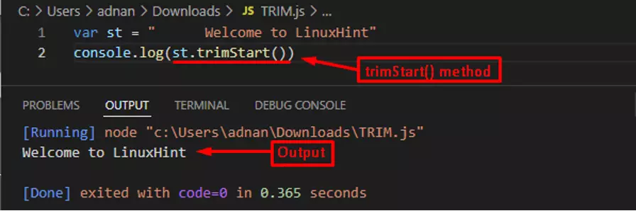 trimStart () na trimEnd () Uburyo muri JavaScript 8904_1