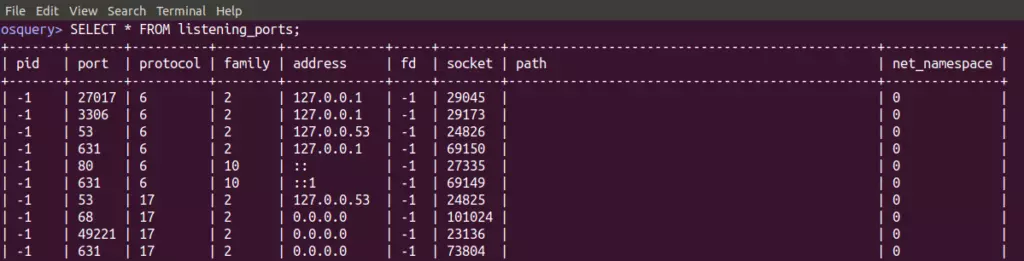 Kako instalirati i koristiti Osquery u Ubuntu 8969_19