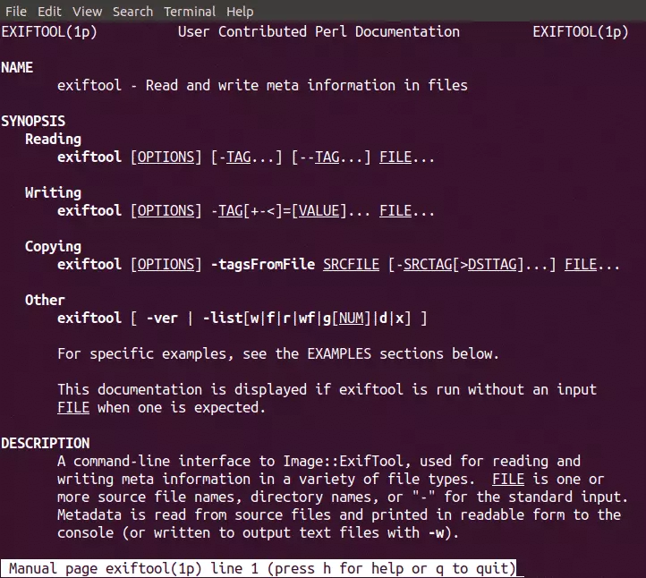 Ékstrak Metadata File nganggo ExifTool 8976_2