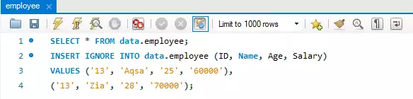 MySQL ಸೇರಿಸು ನಕಲಿ ಕೀಲಿಯನ್ನು ನಿರ್ಲಕ್ಷಿಸಿ 8990_9