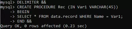 MySQL मा भण्डारण प्रक्रियाहरू सिर्जना गर्नुहोस् 8991_16