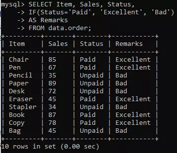 Mga Pahayag ng MySQL If-Then 8995_4