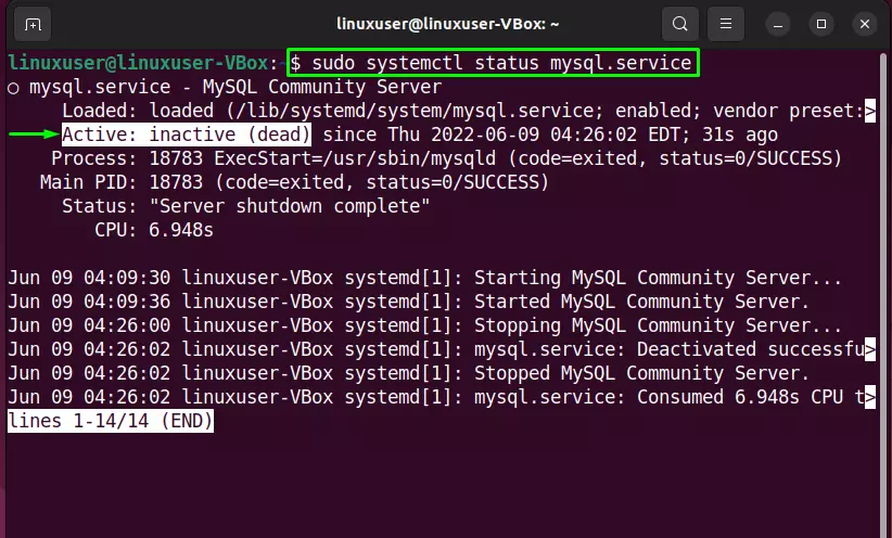 Nola aldatu MySQL erro pasahitza Ubuntu 22.04-n 89_3