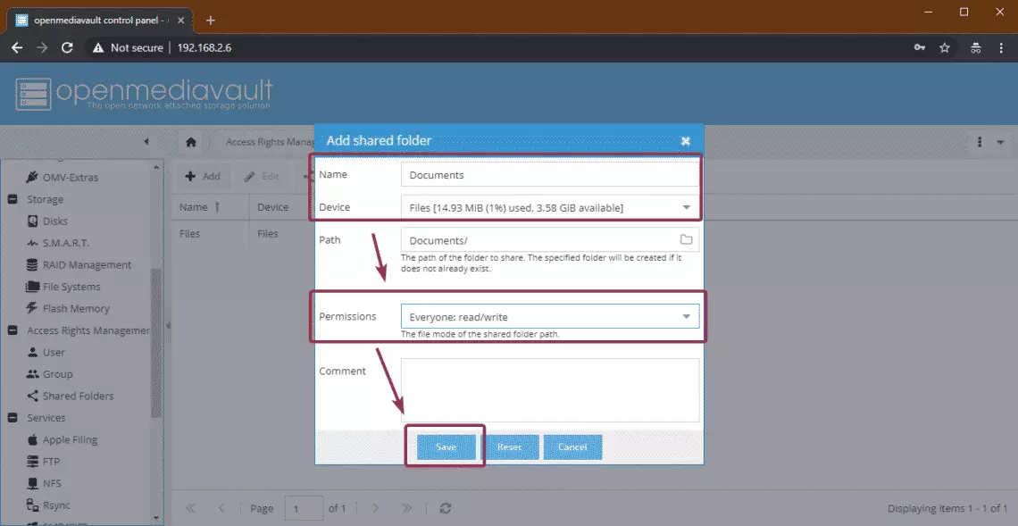 Konfiguro OpenMediaVault në Raspberry Pi 3 9044_31