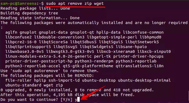 म Ubuntu मा प्याकेज कसरी अनइन्स्टल गर्ने? 9079_4