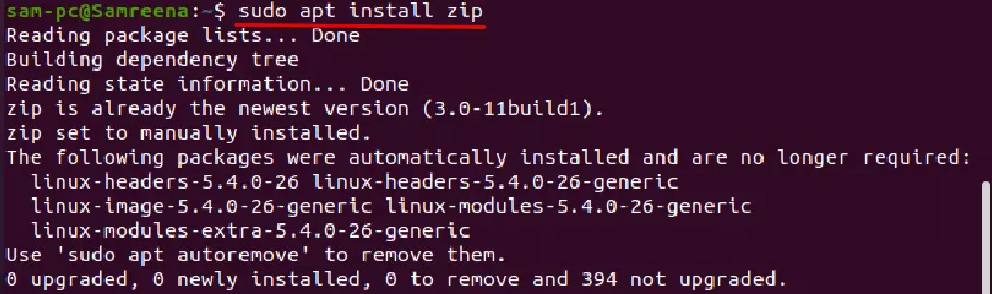 Hoe om 'n gids in Ubuntu te zip 9085_1