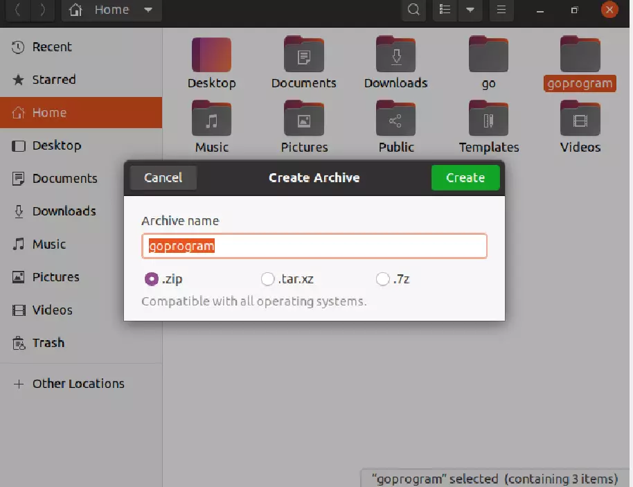 Hoe om 'n gids in Ubuntu te zip 9085_12