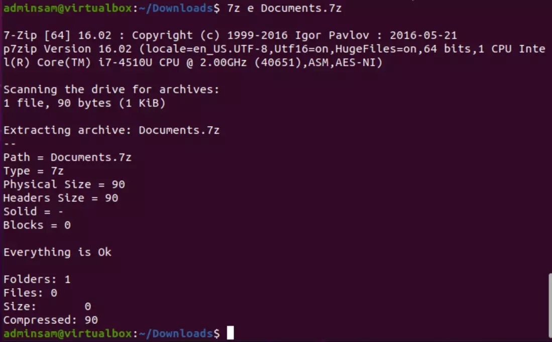 Installige ja kasutage Ubuntu 7zip GUI-d 9092_18