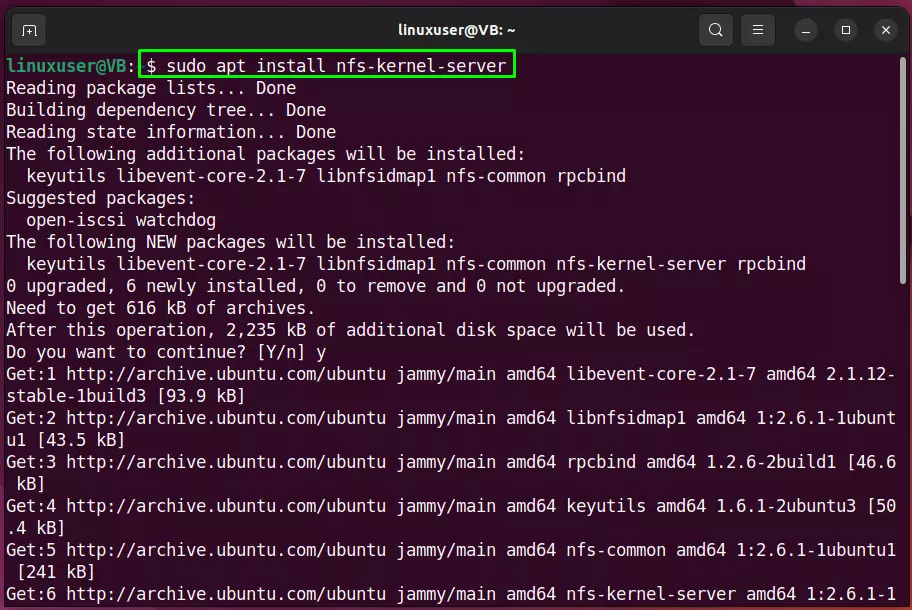 Hvordan installere og konfigurere en NFS-server på Ubuntu 22.04 90_2