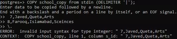Stdin ରୁ PostgreSQL କପି | 9137_13