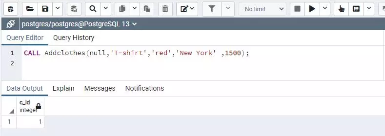 Postgresql محفوظ ٿيل عمل جو مثال 9138_4