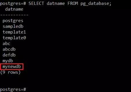 PostgreSQL Ƙirƙiri Database idan babu 9139_6